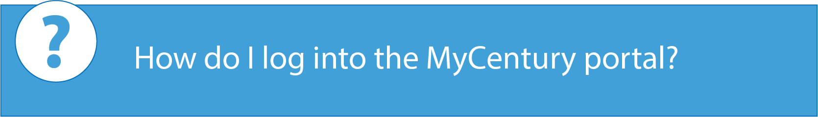 How do I log into the MyCentury portal?